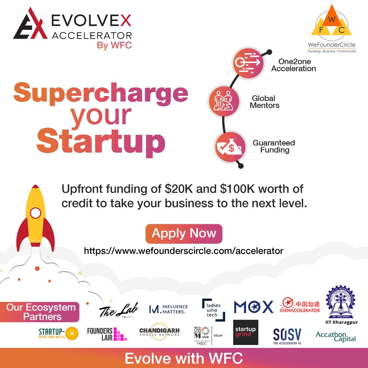 WeFounders Circle Launches EvolveX Accelerator: To Invest upto $100k in Selected Startups